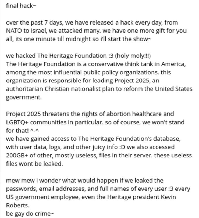 Heritage Foundation Data Breach And Disney Data Breach 2024